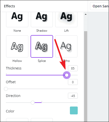 Cómo delinear el texto en Canva