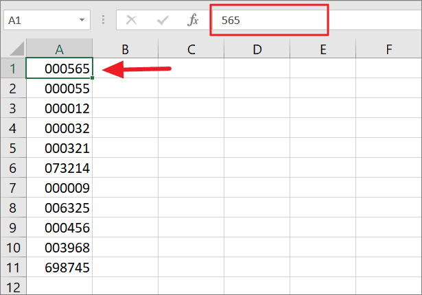 Cómo agregar ceros principales en Excel