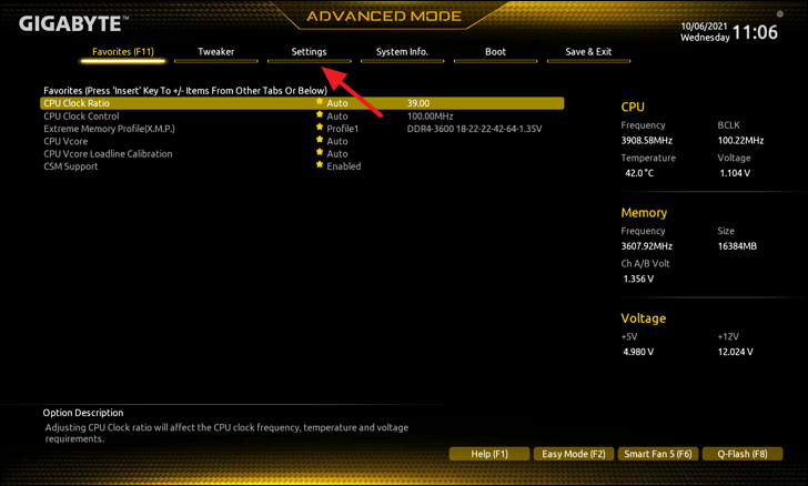 Cómo habilitar TPM 2.0 en la configuración de Gigabyte BIOS