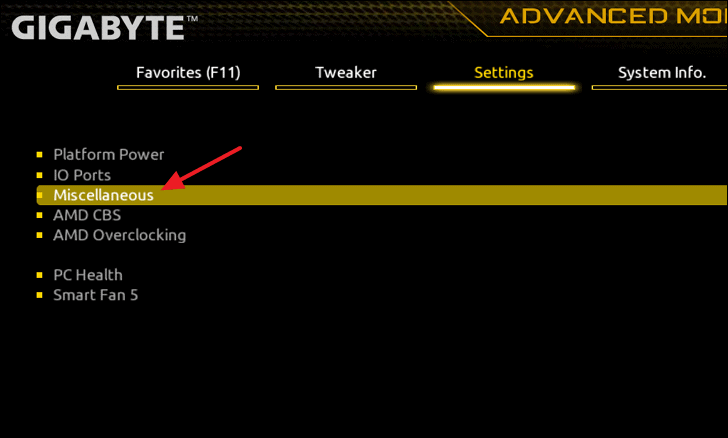 Cómo habilitar TPM 2.0 en la configuración de Gigabyte BIOS