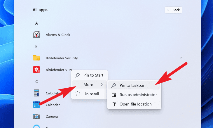 Cómo fijar una aplicación a la barra de tareas en Windows 11