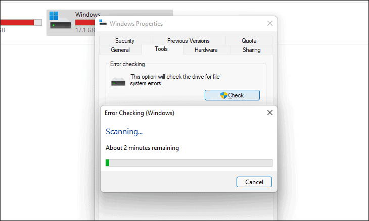 Cómo ejecutar CHKDSK (Check Disk) en Windows 11