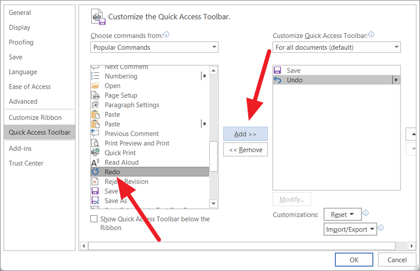 Cómo deshacer, rehacer o repetir en Microsoft Word