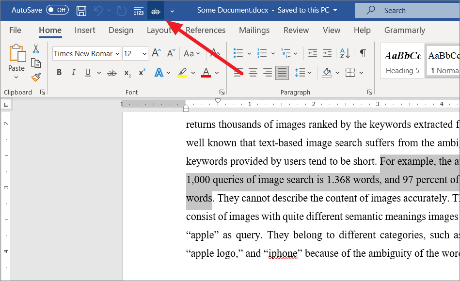 Cómo utilizar atajos tachados en Microsoft Word