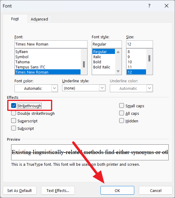 Cómo utilizar atajos tachados en Microsoft Word