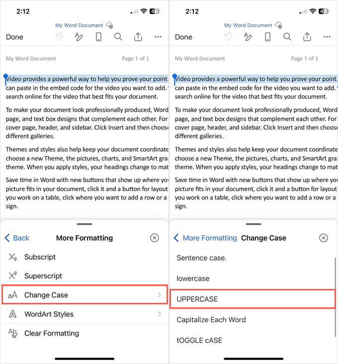 Cómo aplicar versalitas en Microsoft Word