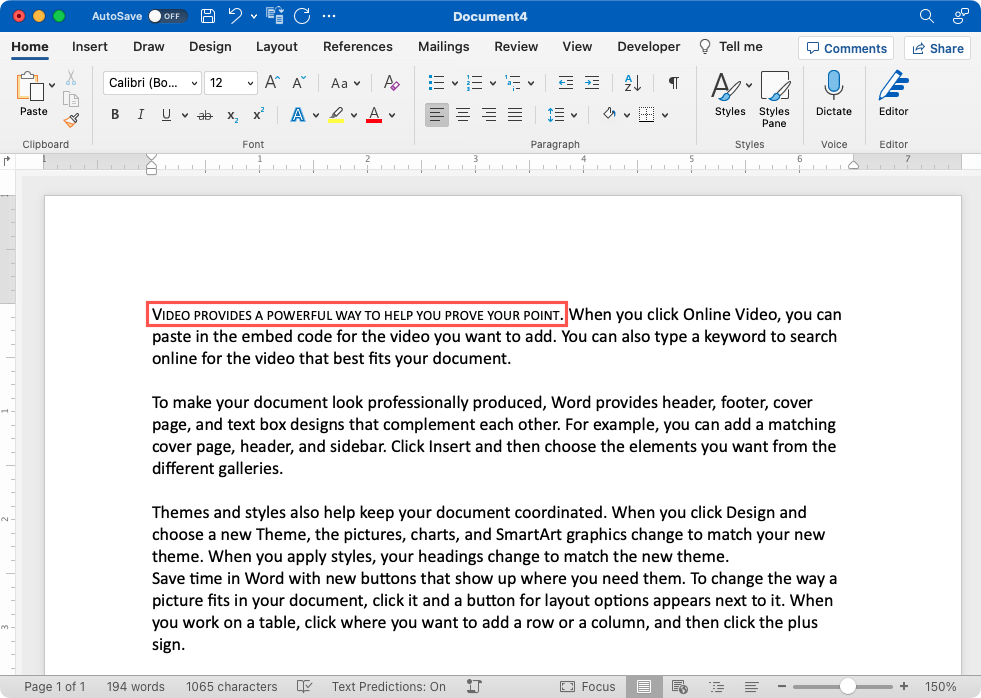 Cómo aplicar versalitas en Microsoft Word
