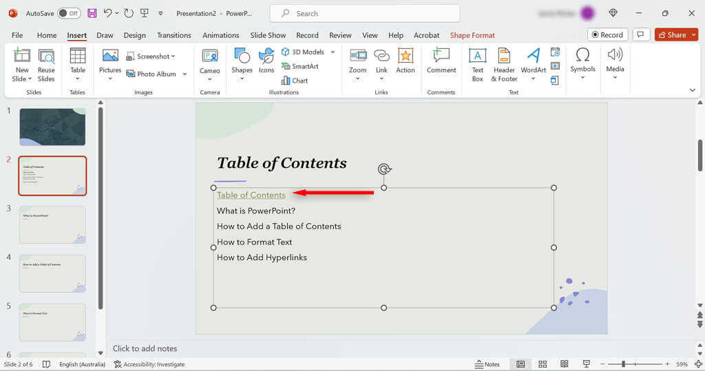 Cómo crear una tabla de contenido en PowerPoint