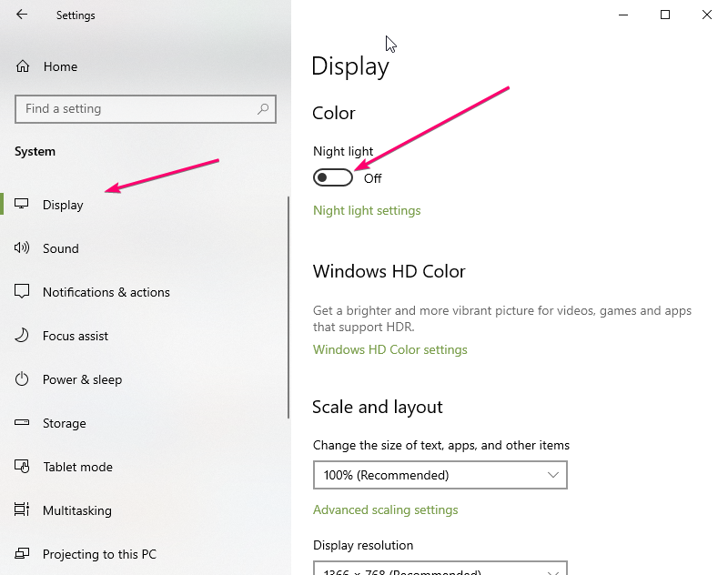 Cómo activar/desactivar el modo nocturno de Windows 10