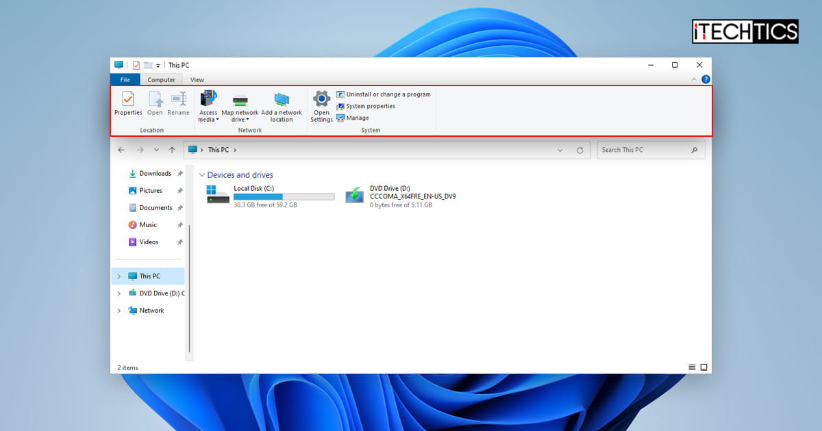 Cómo traer de vuelta el menú Legacy Ribbon en File Explorer en Windows 11