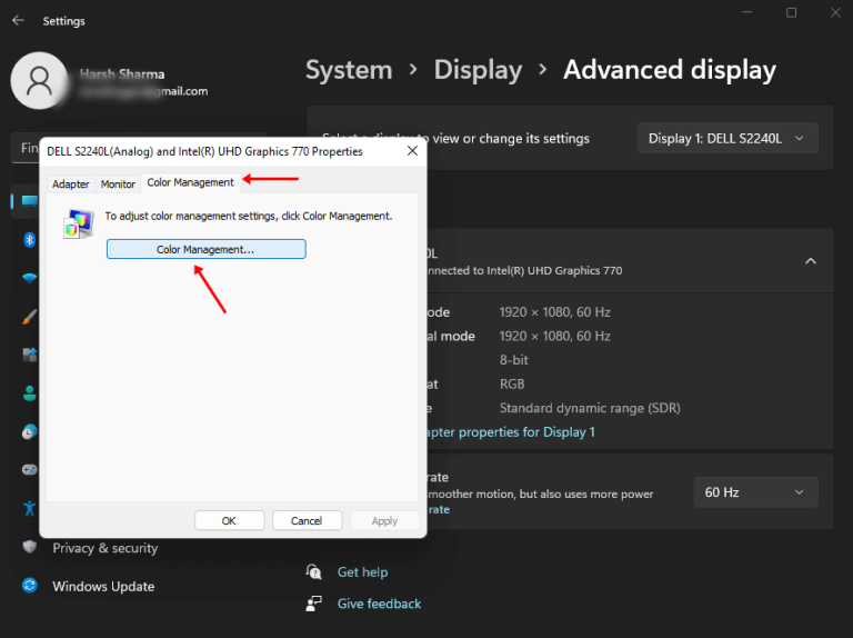Cómo abrir la gestión del color en Windows 11 - Tiempo de Frikis