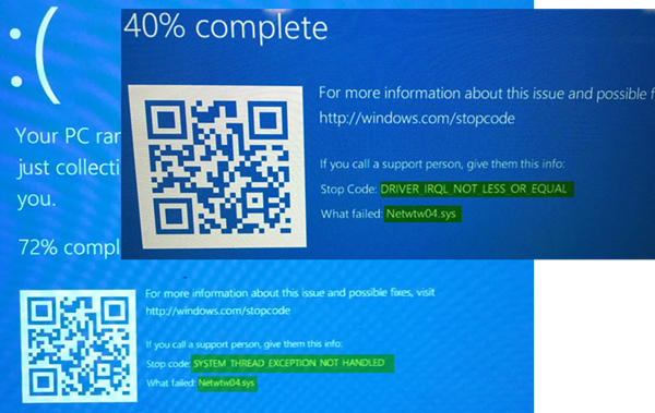 Fix NetWTWTW08.Sys, NetWTW04.Sys, NetWTW06.Sys, NetWTW10.Sys BSOD