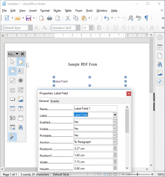 Cómo crear un formulario PDF rellenable en LibreOffice