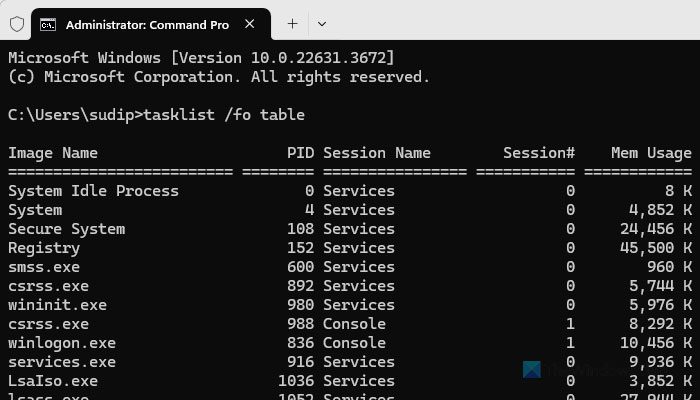 ¿Qué son los comandos Tasklist y Taskkill en Windows 11/10? - Tiempo de Frikis