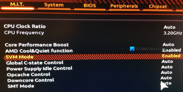 Windows no arranca después de habilitar la plataforma Hypervisor o el modo SVM