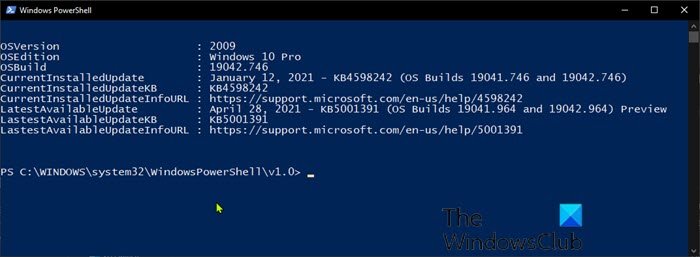 Obtenga información actual de parche en Windows 11 utilizando el script PowerShell - Tiempo de ...