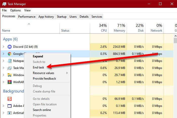 RESULT_CODE_KILLED_BAD_MESSAGE Error de Chrome o Edge [Solución ...