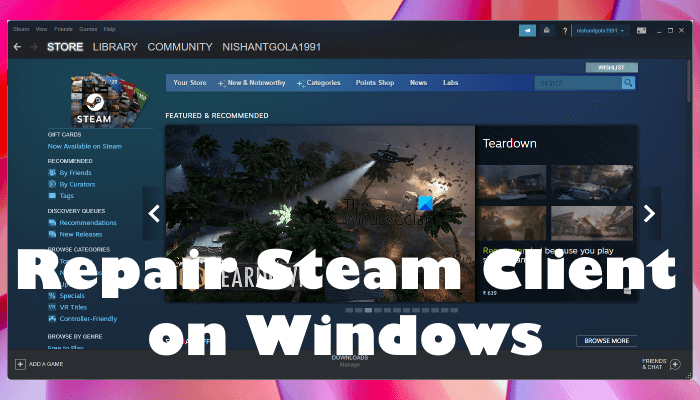 Cómo reparar el cliente Steam en Windows PC - Tiempo de Frikis