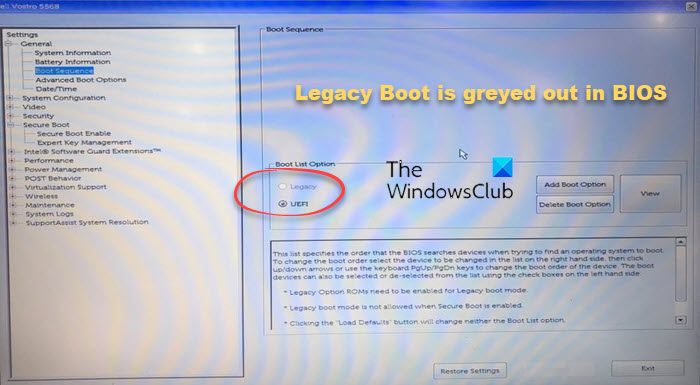 Legacy Boot está atenuado en BIOS [FIX] - Tiempo de Frikis
