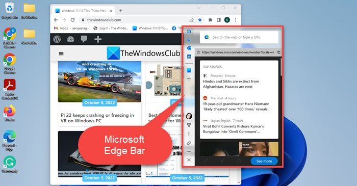 Explicación de Microsoft Edge Bar, Edge Sidebar y Edge Office Bar ...