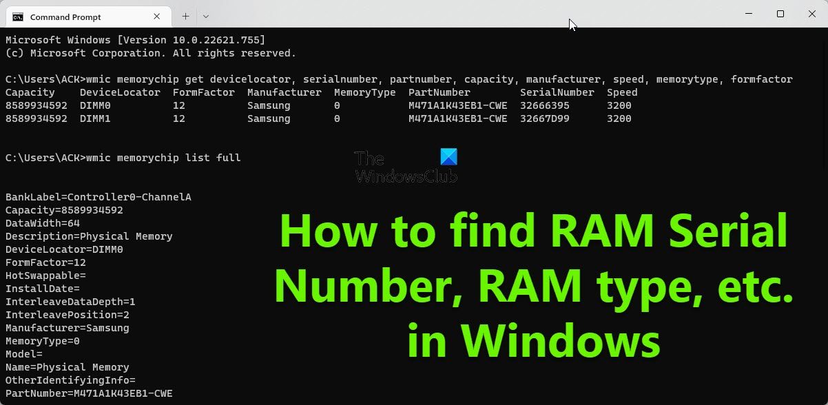 Cómo encontrar el número de serie RAM, el tipo de RAM, etc. en Windows 11/10 - Tiempo de Frikis