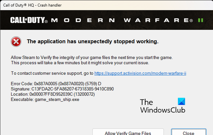 Corrección de código de error 0x887a0005 en Call of Duty Warzone 2 y ...