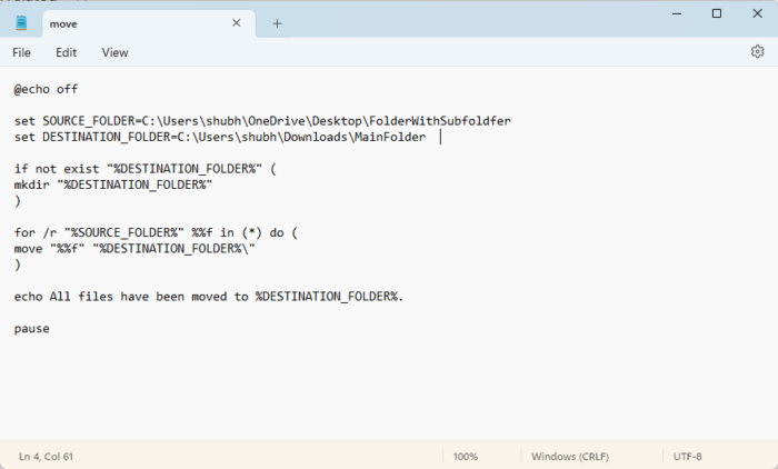 Cómo mover todos los archivos de las subcarpetas a la carpeta principal en Windows 11/10 ...