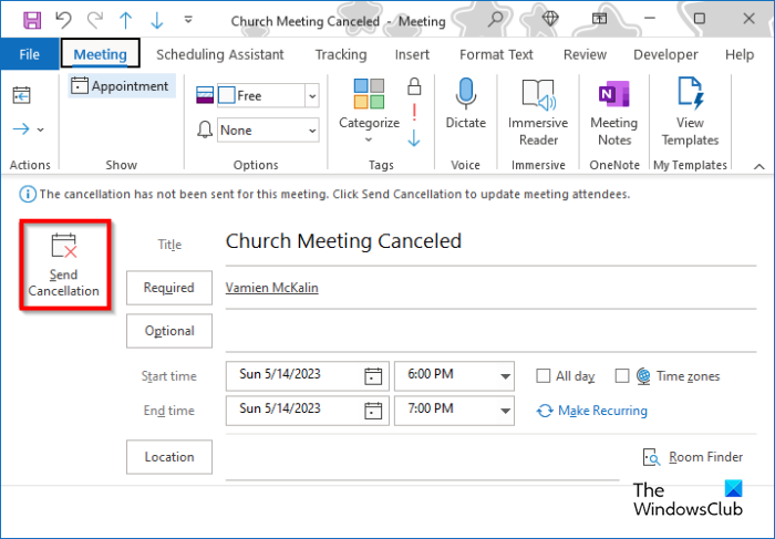 Cómo cancelar una reunión o restaurar una reunión cancelada en Outlook ...