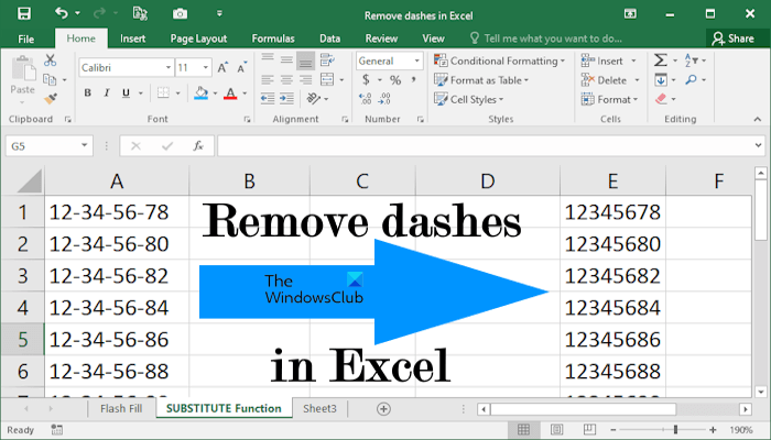 Cómo eliminar guiones en Excel