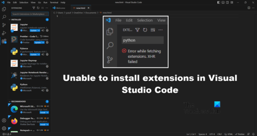 No se pueden instalar extensiones en Visual Studio Code - Tiempo de Frikis
