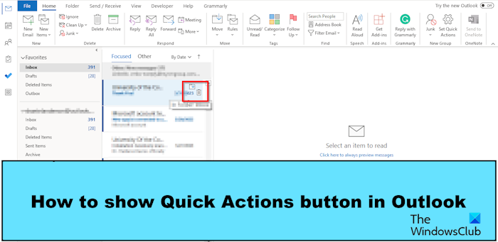 Cómo mostrar el botón de acciones rápidas en Outlook - Tiempo de Frikis