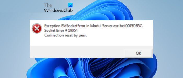 Error de socket 10054, restablecimiento de conexión por par - Tiempo de ...