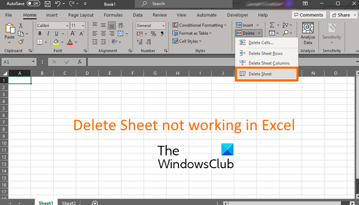 Eliminar la hoja no funciona en Excel [Fix] - Tiempo de Frikis