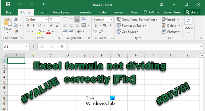 La fórmula de Excel no se divide correctamente [Solucionar]
