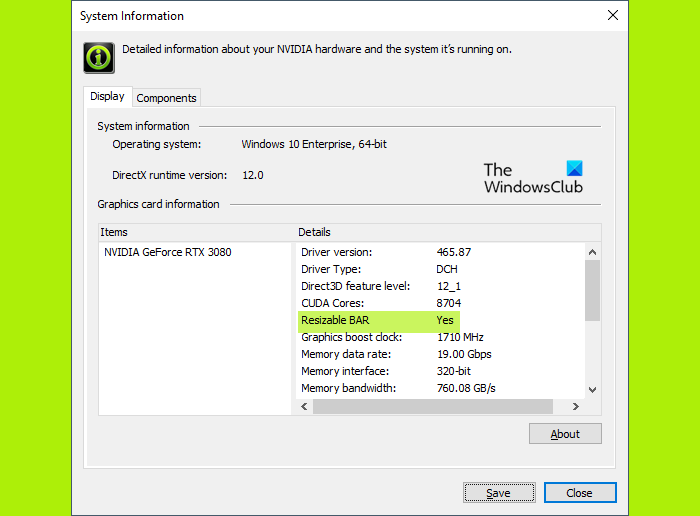 Barra residable de NVIDIA: ¿Cómo habilitar la barra de refuerzo en el BIOS?