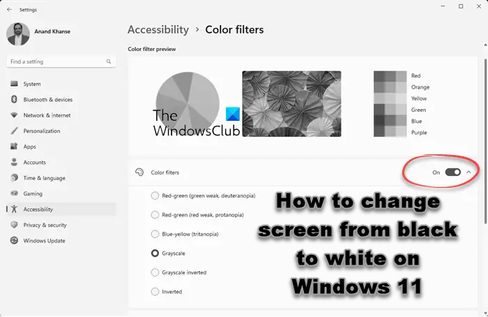 Cómo cambiar la pantalla de negro a blanco en Windows 11 - Tiempo de Frikis