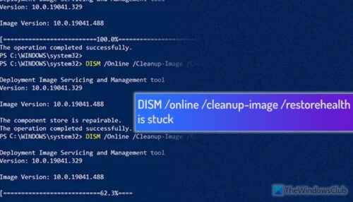 DISM /online /cleanup-image /restorehealth está bloqueado - Tiempo de ...