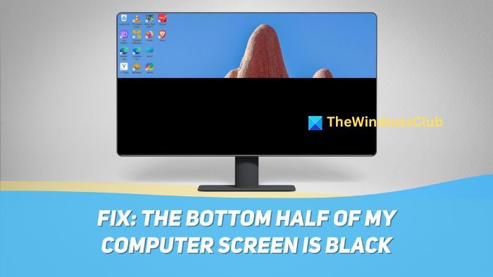 La mitad inferior de la pantalla de mi computadora está negra en ...
