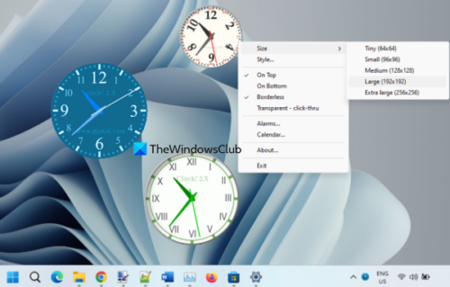 Los mejores widgets de reloj de escritorio gratis para Windows 11/10 - Tiempo de Frikis