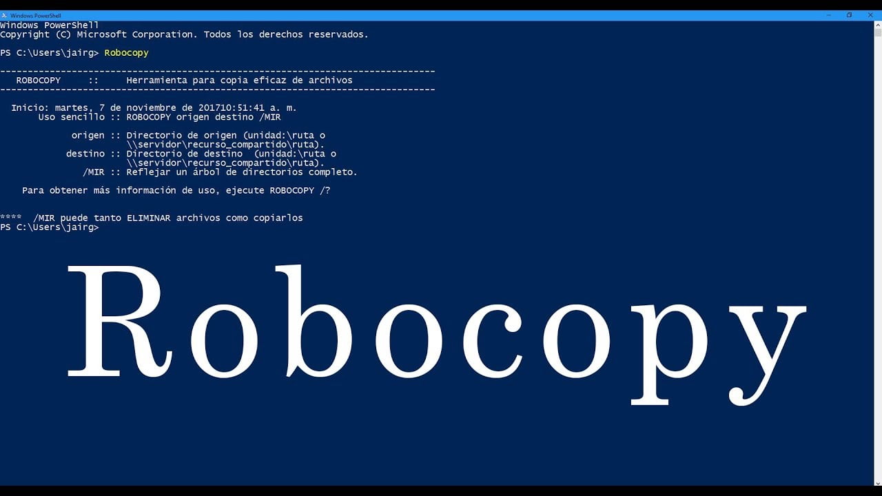 Як використовувати Robocopy, щоб зробити спину на Windows 10